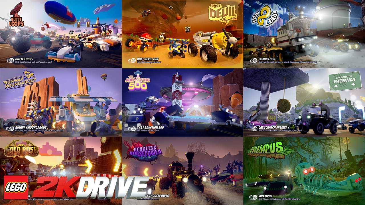 LEGO 2K DRIVE - All Race Tracks - YouTube
