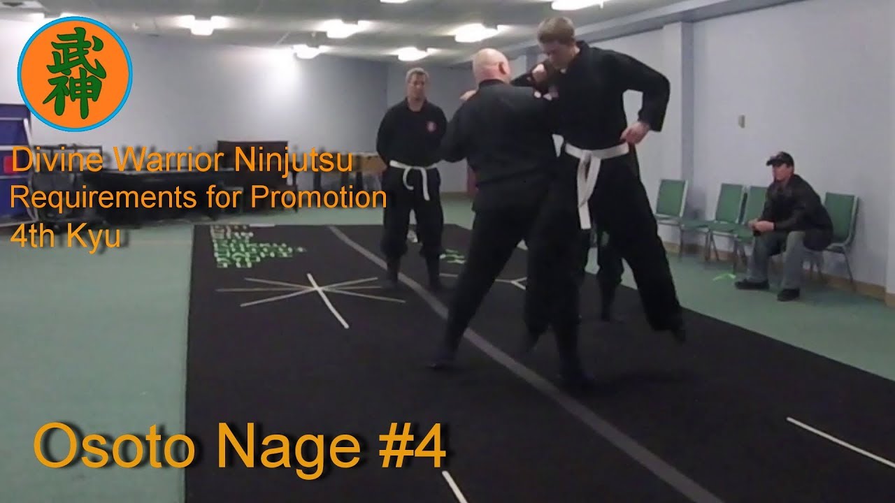 Bujinkan Ninjutsu, 4th Kyu, part 23 - 5 techniques using osoto nage, #4 ...