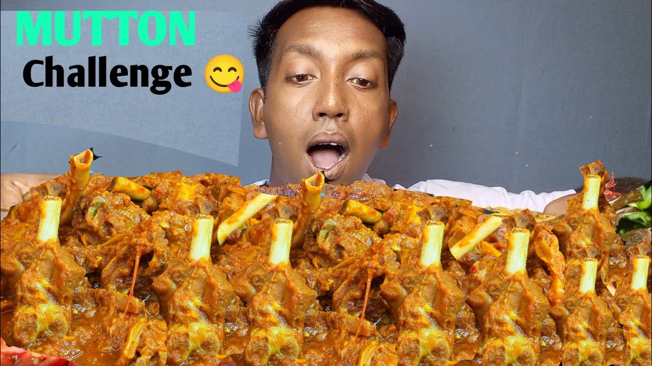 EATING SPICY MUTTON CURRY AND PURI, ASMR EATING INDIAN BOY, INDIAN FOOD CHALLENGE, MUTTON CURRY ...