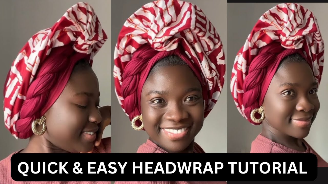 TWO COLOURS HEADWRAP || Ankara Headwrap Styles || Turban Headwrap - YouTube