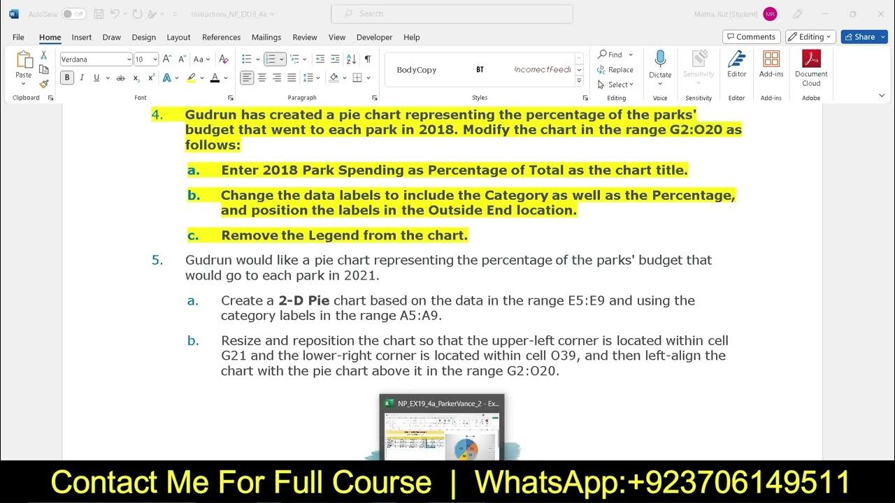Excel Module 4 SAM Project A Alanis Parks Department | Excel Module 4 ...