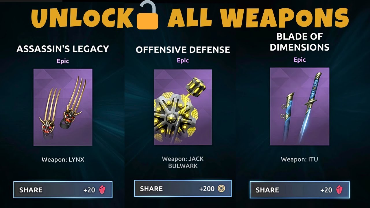 How to Unlock All Epic Weapon in Shadow fight 4 Arena | Tips and Tricks ...