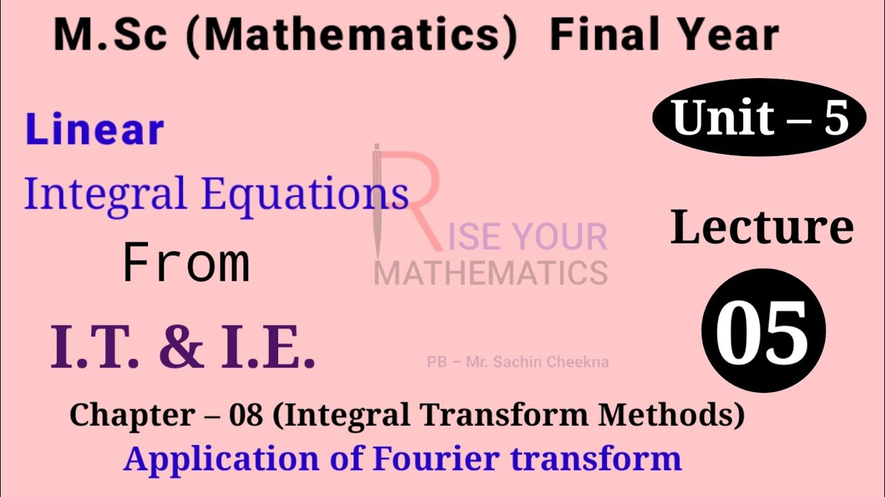 Application of Fourier transform | Important questions on Laplace and ...