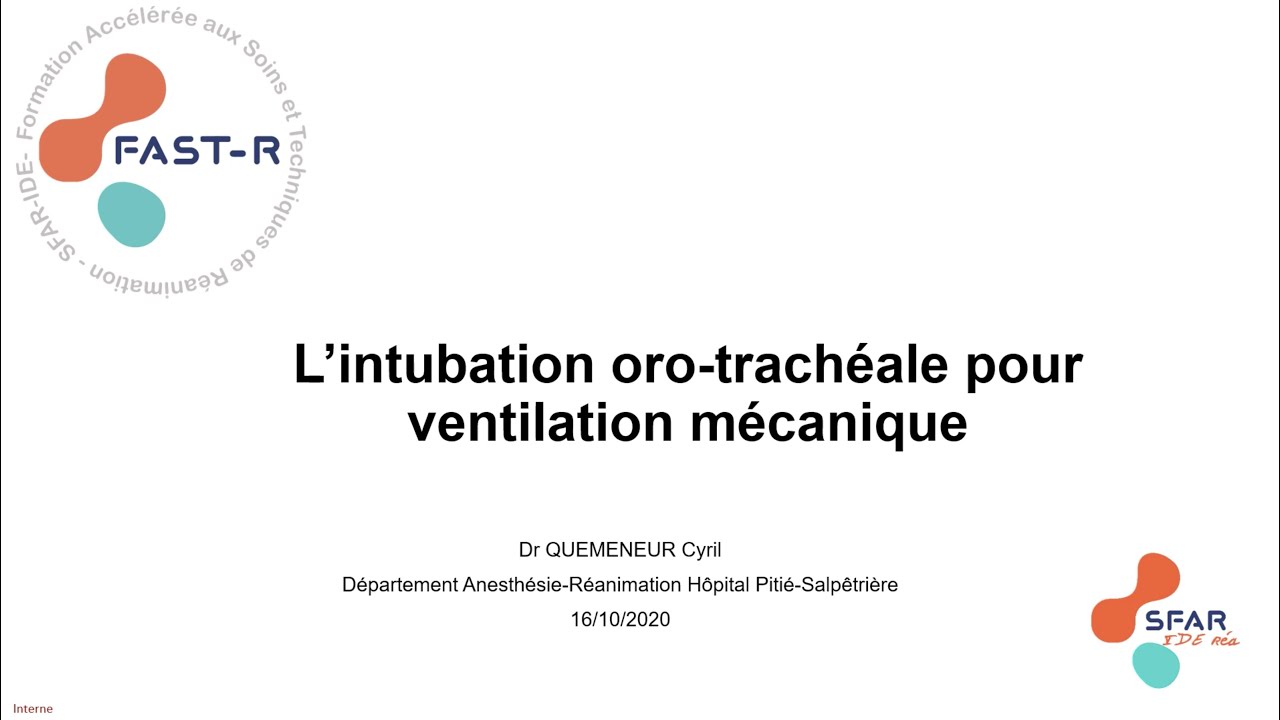 L'intubation oro-trachéale pour la ventilation mécanique - YouTube