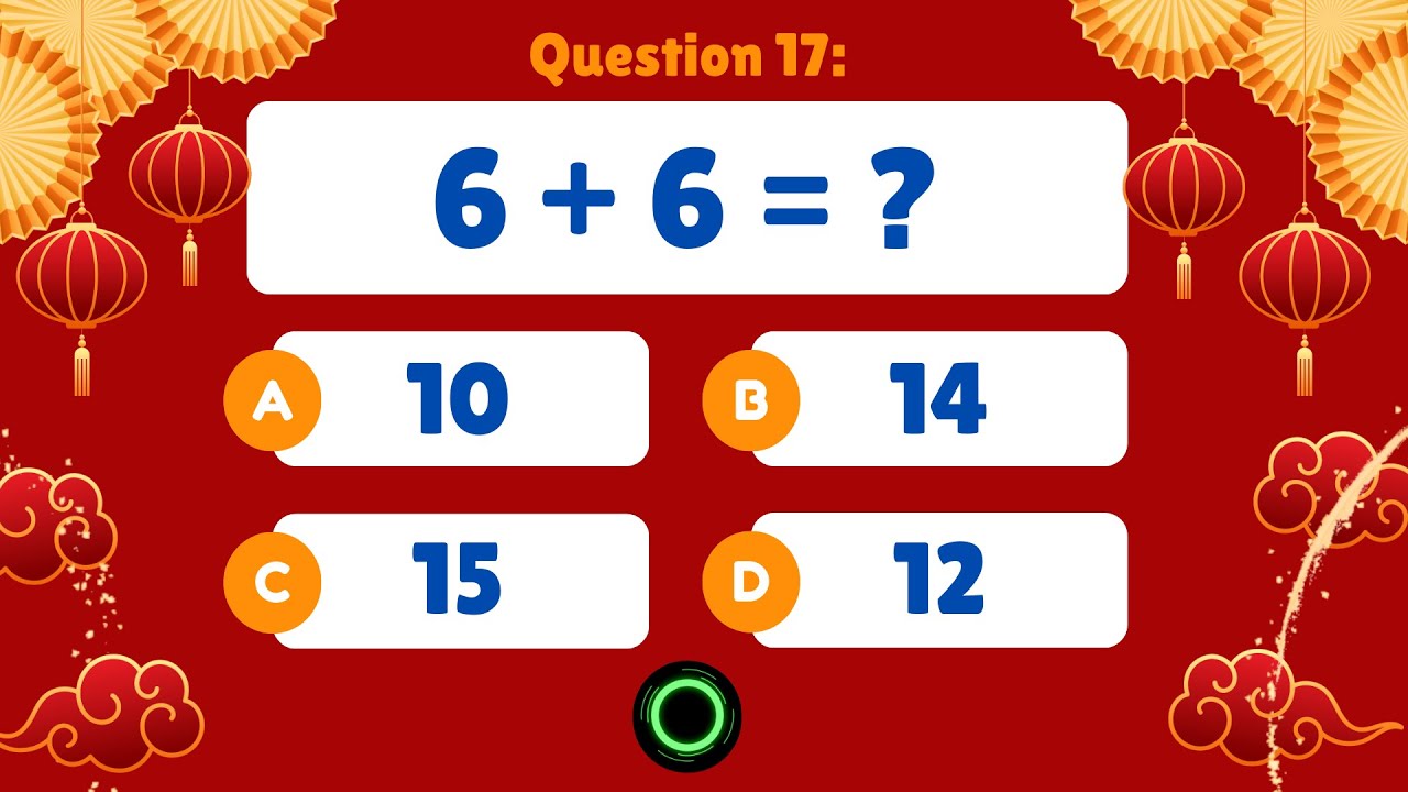 Fun Math Quiz for Kids: One-Digit Addition! Adding 5 to 8 🧠 - YouTube