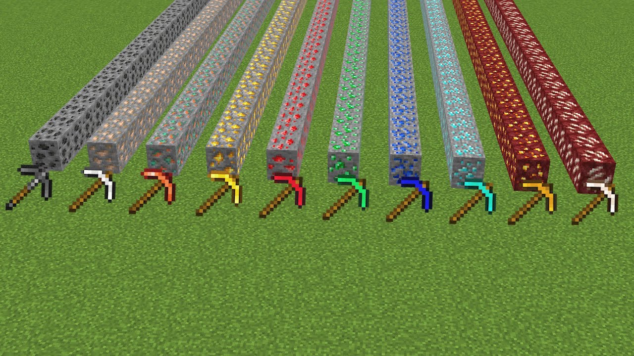 which pickaxe is fastest against ore ? - YouTube