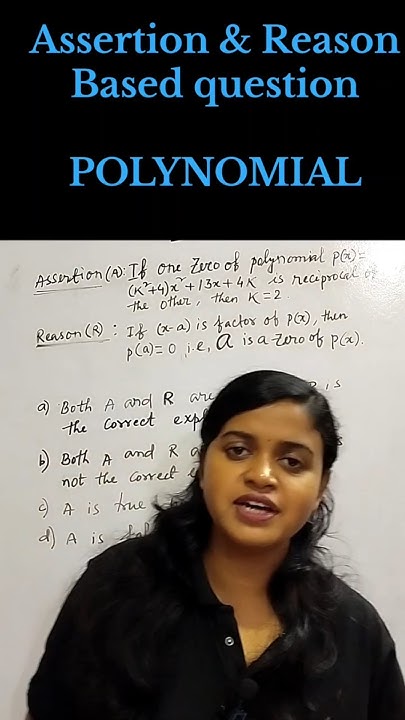 Assertion & reason based question on polynomial#education #mathematics ...