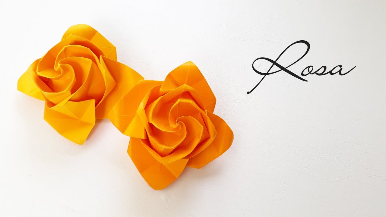 Como fazer uma rosa em origami - Origami Rose - YouTube