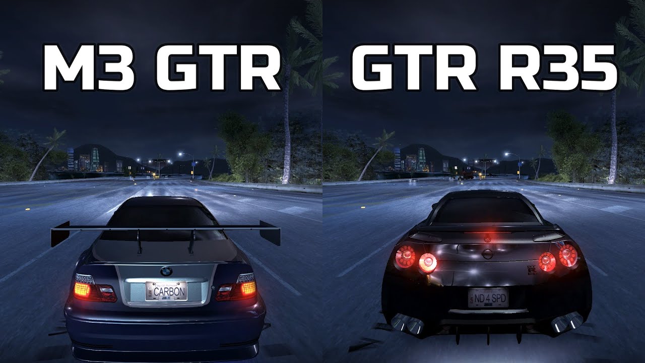 BMW M3 GTR vs Nissan GTR - Need for Speed Carbon (Drag Race) - YouTube