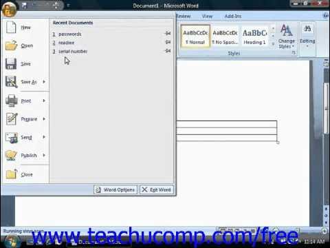 Word 2010 Tutorial The Microsoft Office Button-2007 Only Microsoft ...