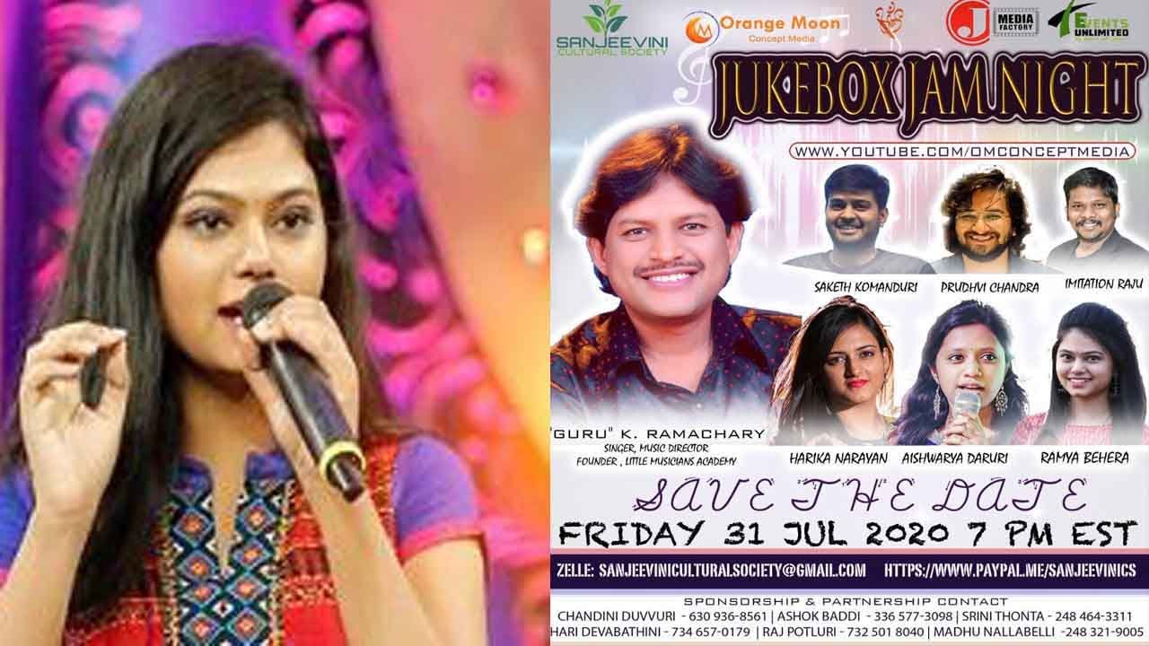 Singer Ramya Behara's Invitation to Jukebox Jam Night ever on July 31st ...