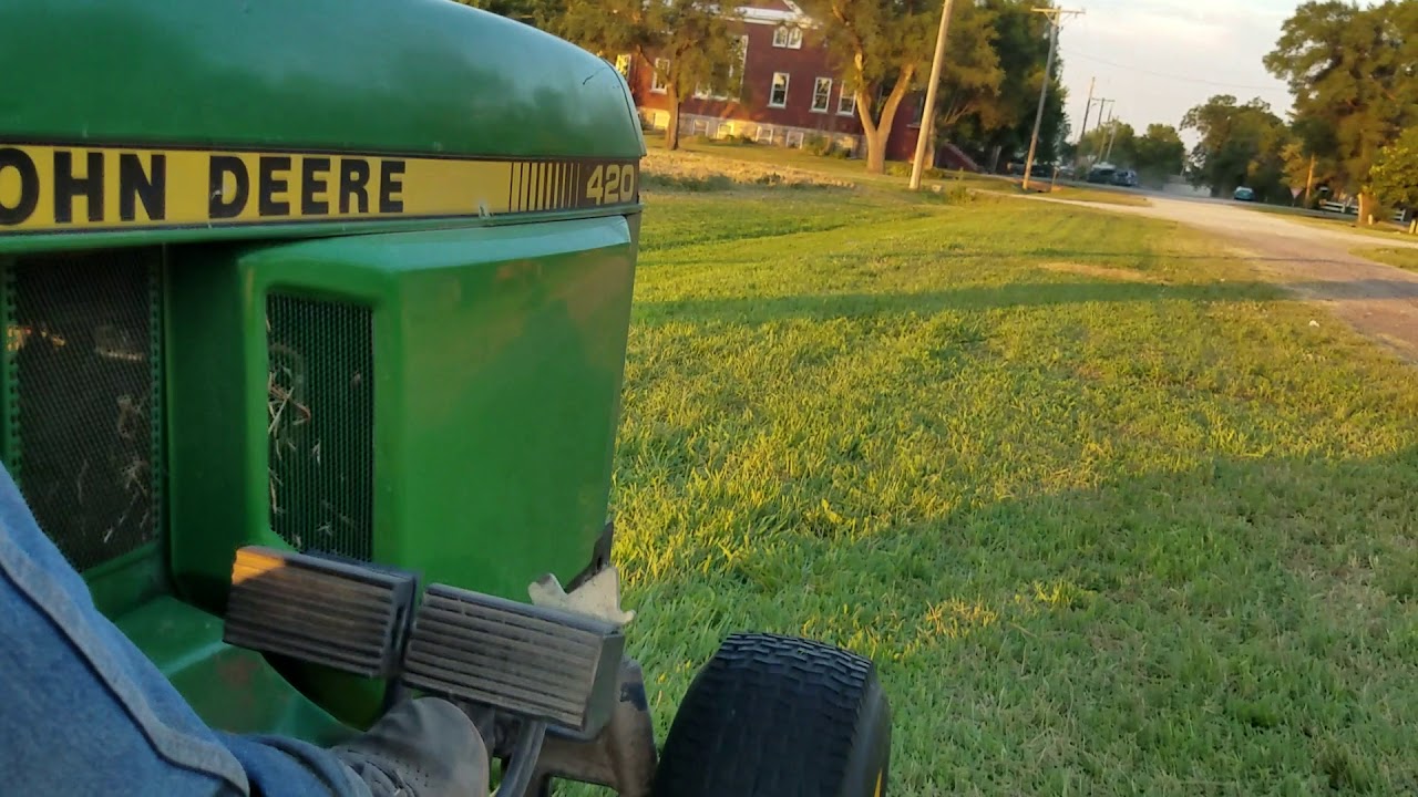 John Deere 420 Garden Tractor Mowing (FOR SALE) - YouTube