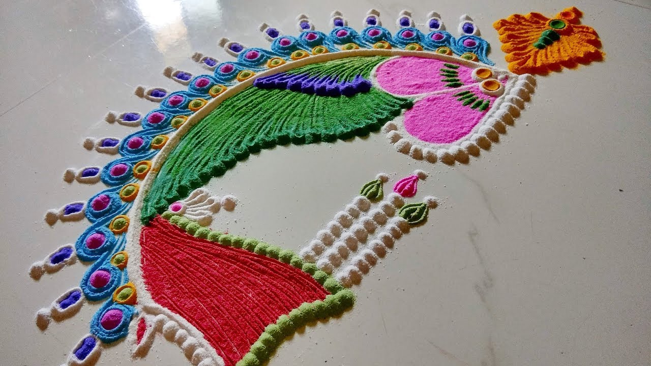 Navratri Special Rangoli | Diwali Rangoli Design 2018 - YouTube