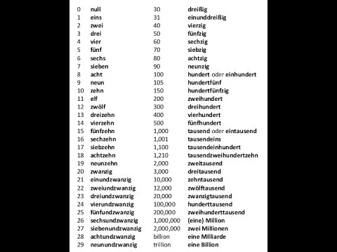 Numrat Gjermanisht - YouTube