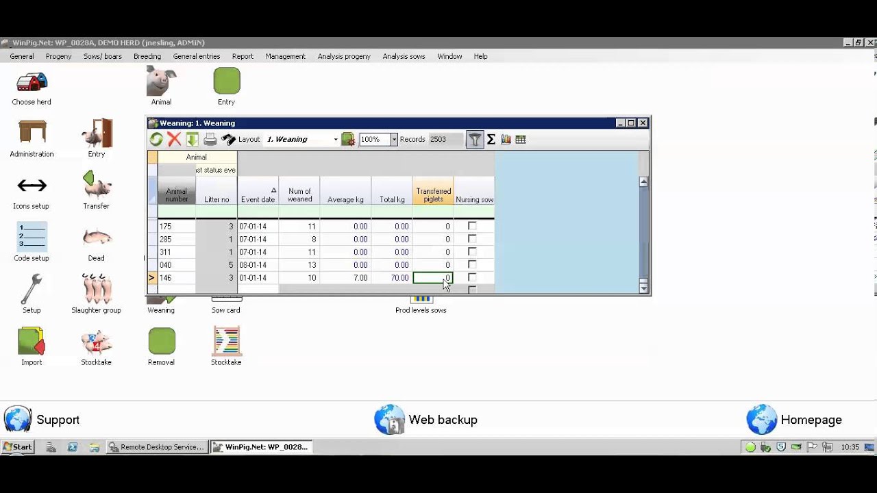 AgroSoft WinPig - Sow Wean Entry - YouTube