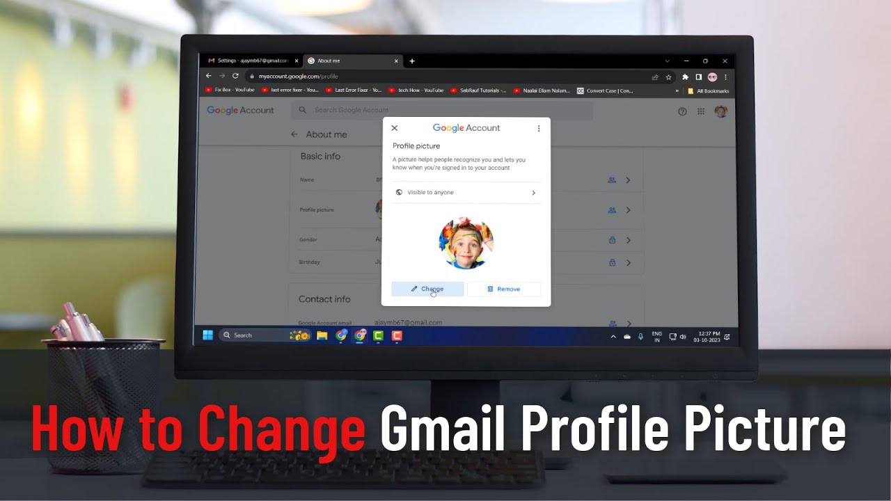 How to Change Gmail Profile Picture (Guide) - YouTube