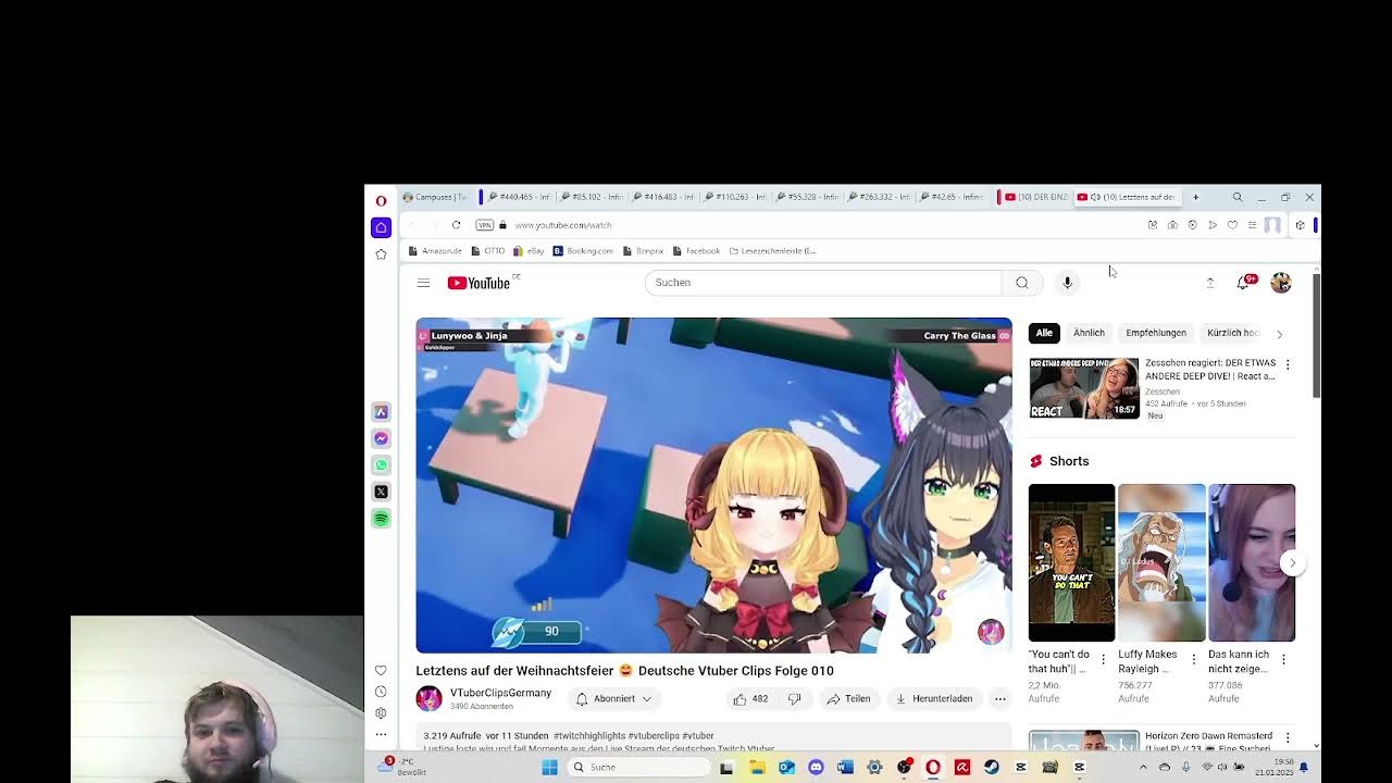 React auf: V-Tuber Clips Germany - Folge 10: Letztens auf der Weihnachtsfeier - YouTube