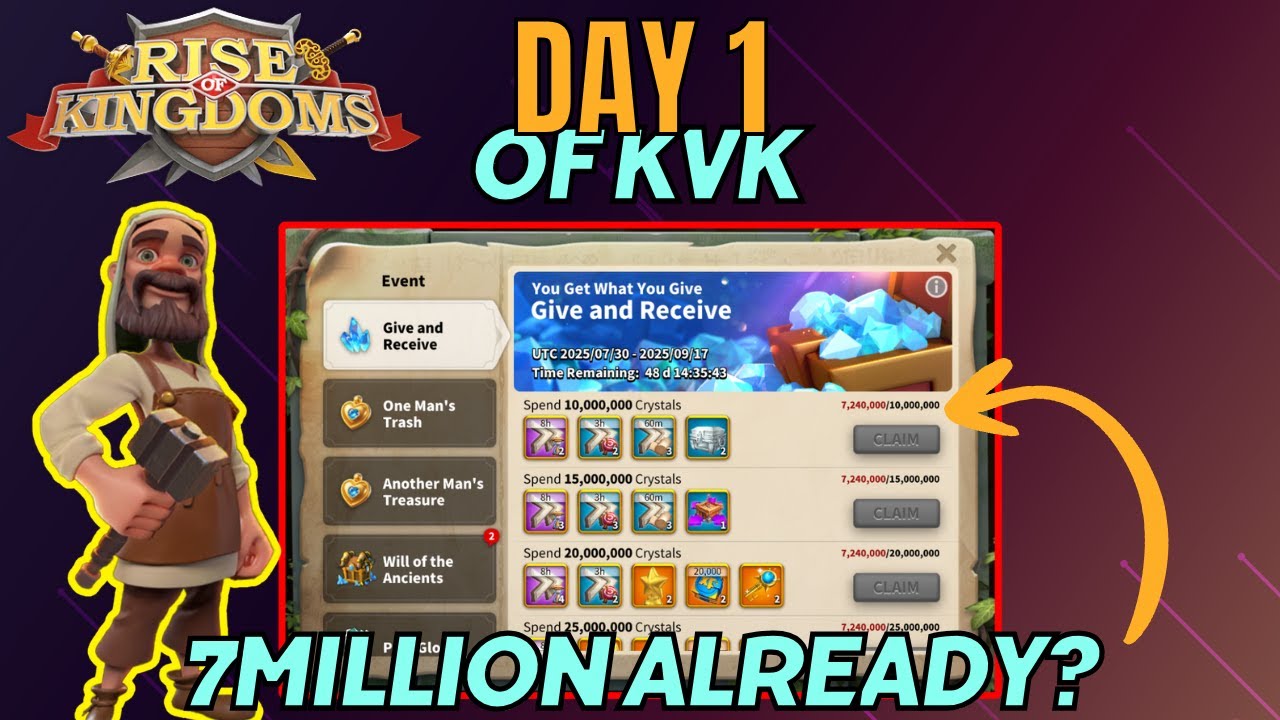 7 Million Crystals in 1 Day as F2P | Rise of Kingdoms - YouTube