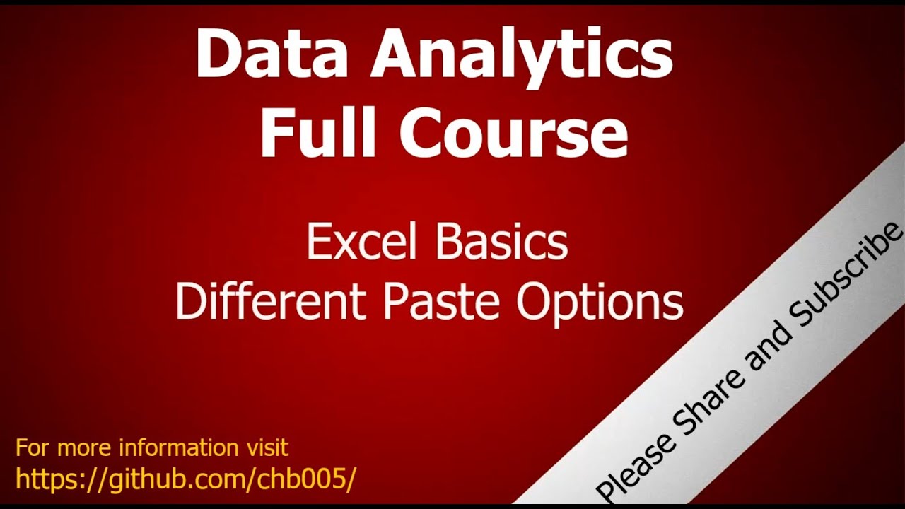 Different Paste Options (Paste Special) - YouTube