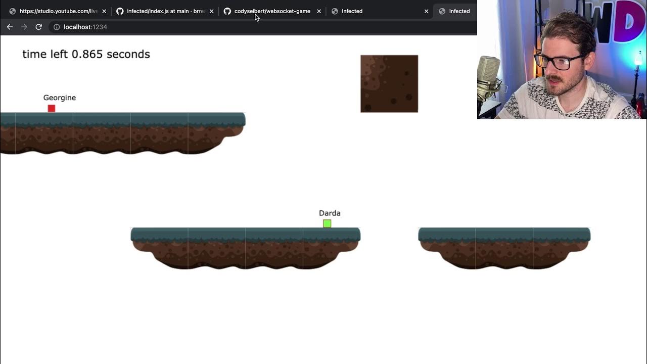 Playing around making a vanilla js websocket game - YouTube