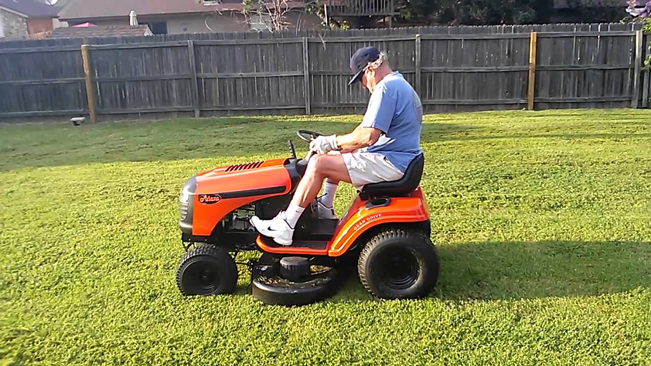 Dad and His New Riding Lawnmower... Look it's Forrest Gump - YouTube
