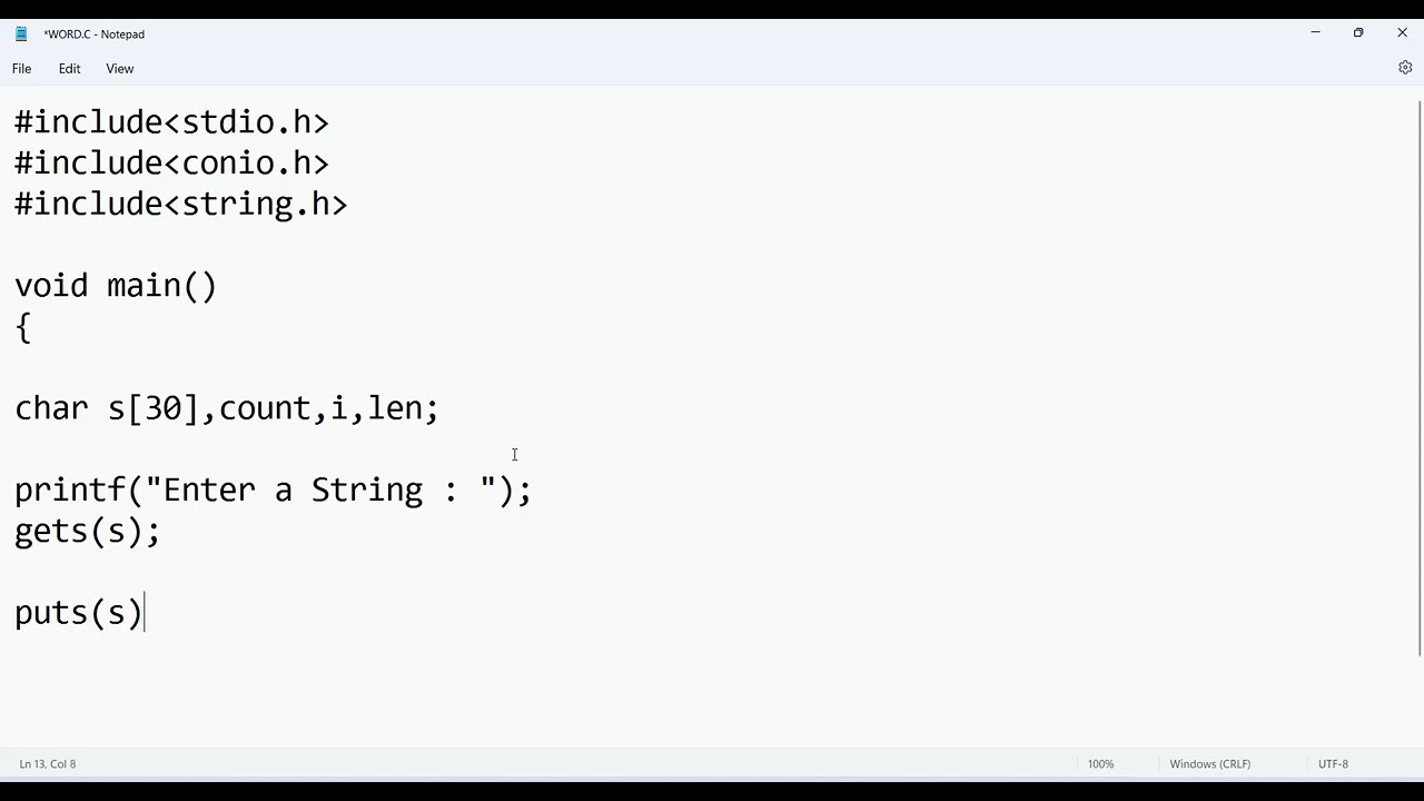 C Program Count The Number Of Words In A String YouTube C Program Count The Number Of Words In A String YouTube