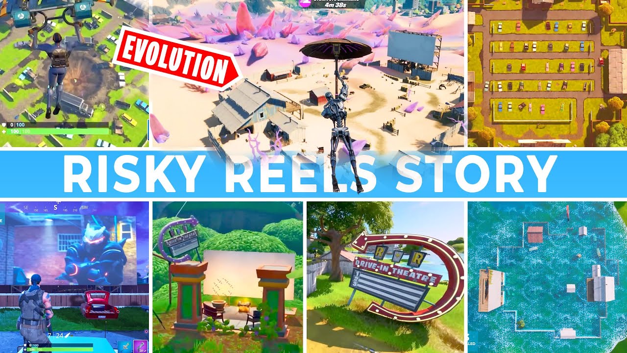 COMPLETE Evolution of *RISKY REELS* in Fortnite (Season 4 - 15) - YouTube
