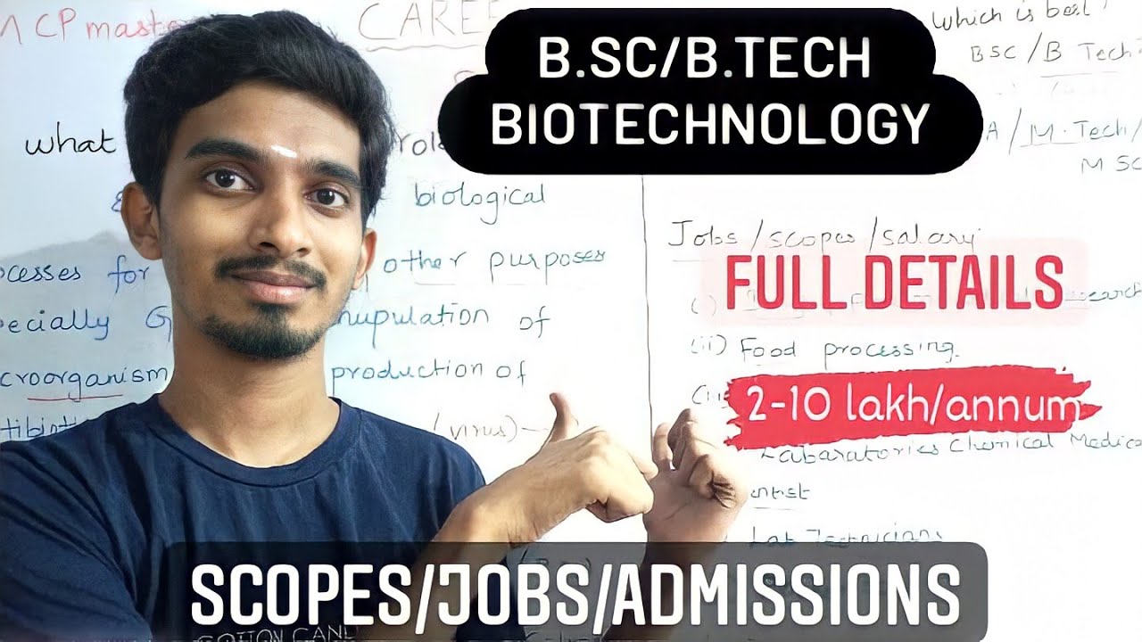Biotechnology|B.Sc(vs)B.Tech|Scopes|Eligibility|Salary - YouTube