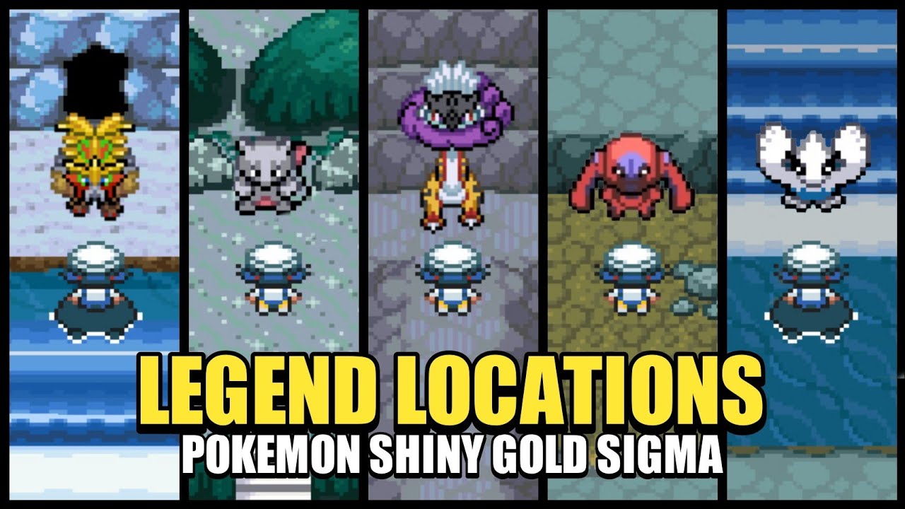 POKEMON SHINY GOLD SIGMA 1.5.1 - ALL LEGENDARY POKEMON LOCATIONS - YouTube