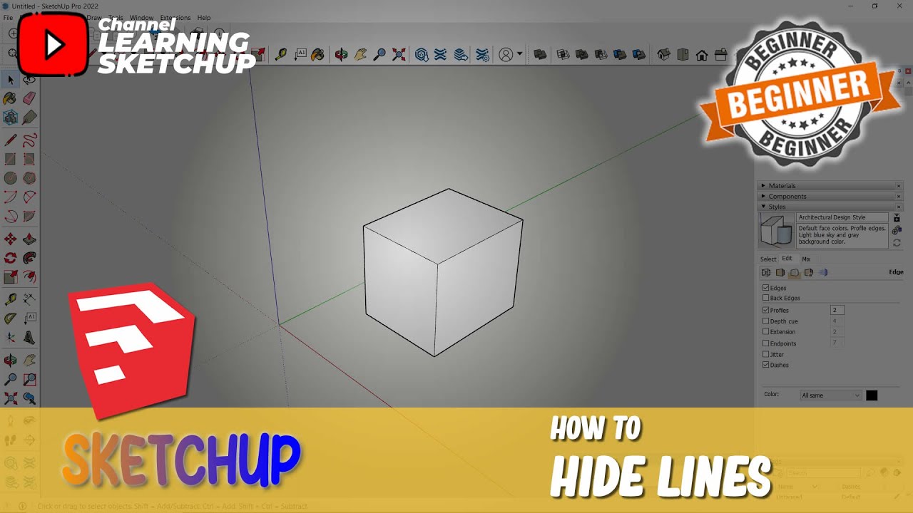 How To Hide Lines In Sketchup YouTube How To Hide Lines In Sketchup YouTube