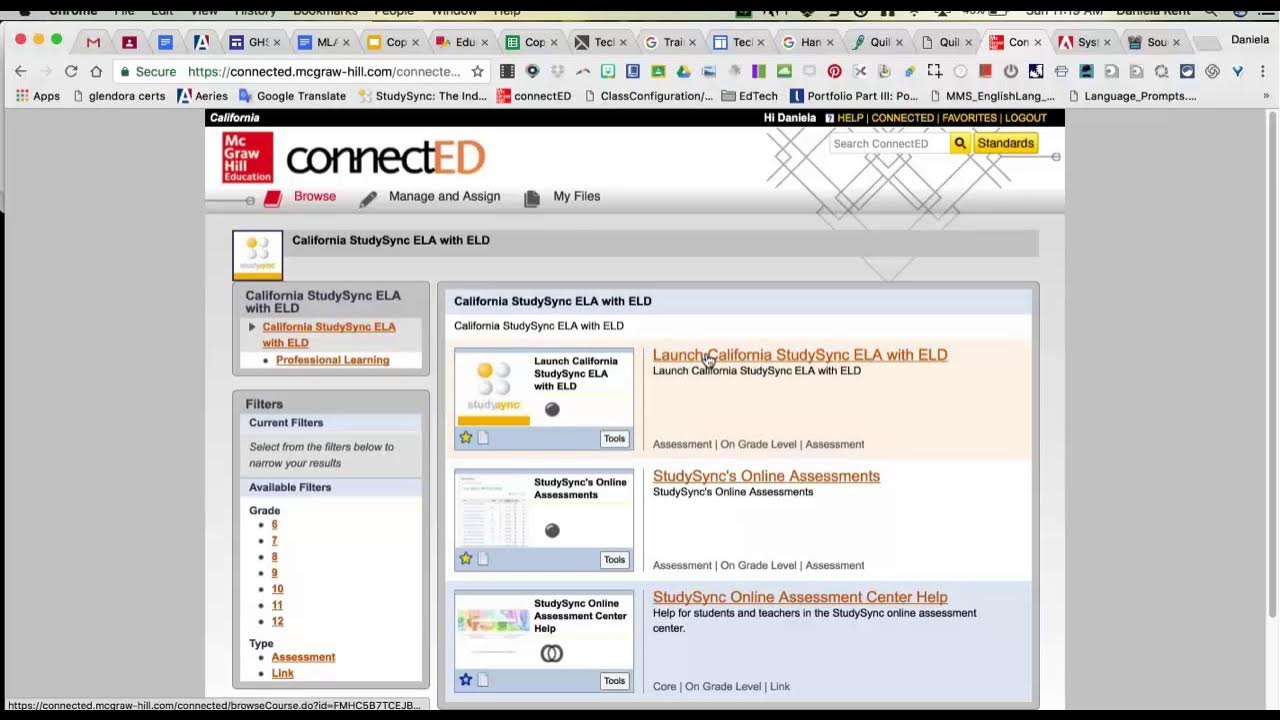 Logging into StudySync through ConnectEd - YouTube