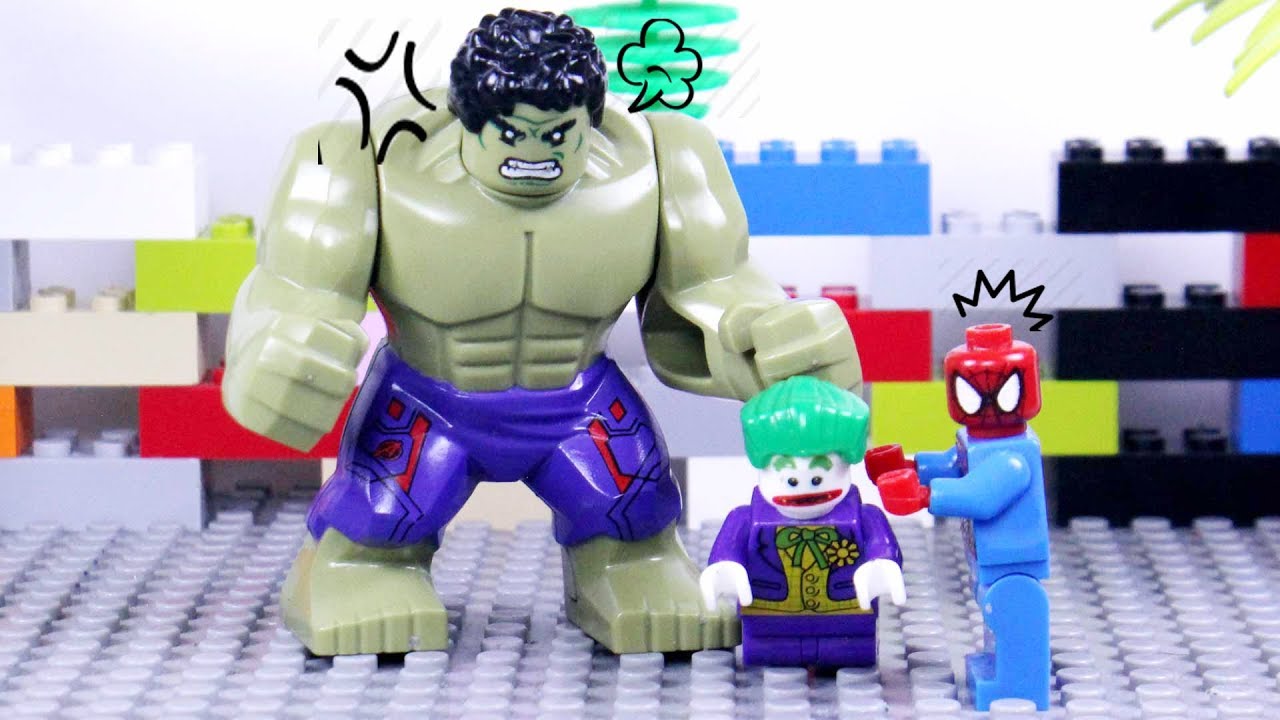 Lego Joker Fake Spiderman & Hulk Angry - Funny lego stop motion movies ...