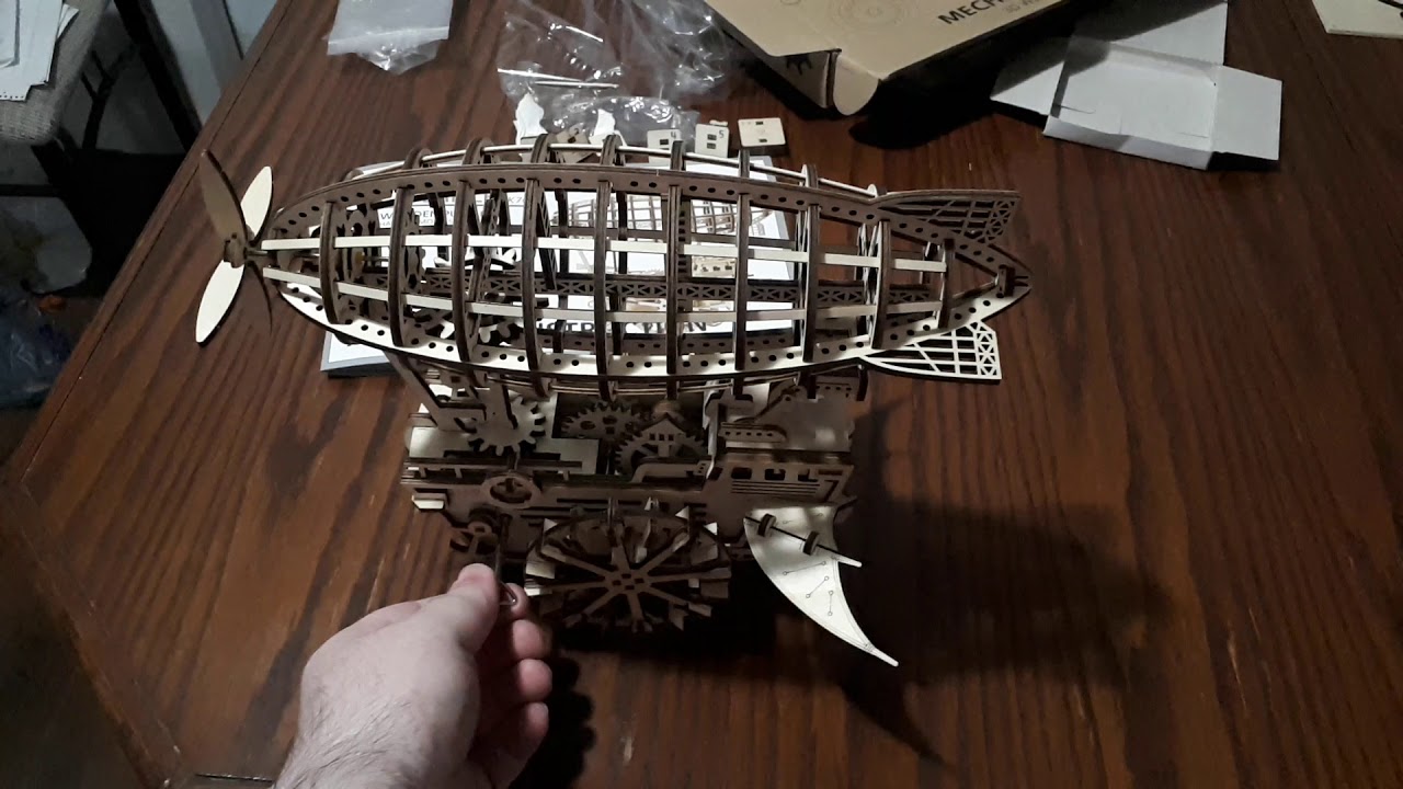 Badass wooden zeppelin model - YouTube