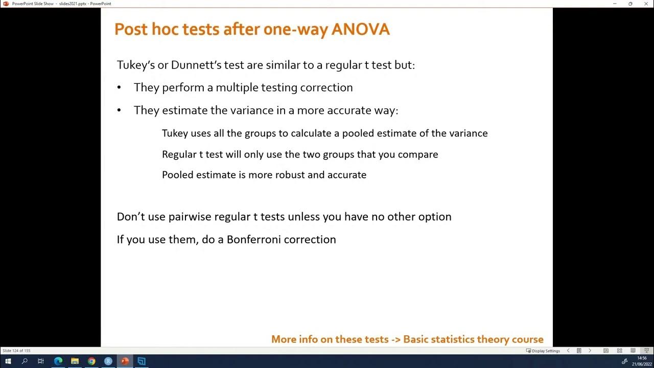 R introduction: Pairwise comparisons after ANOVA by VIB Bioinformatics Core - YouTube