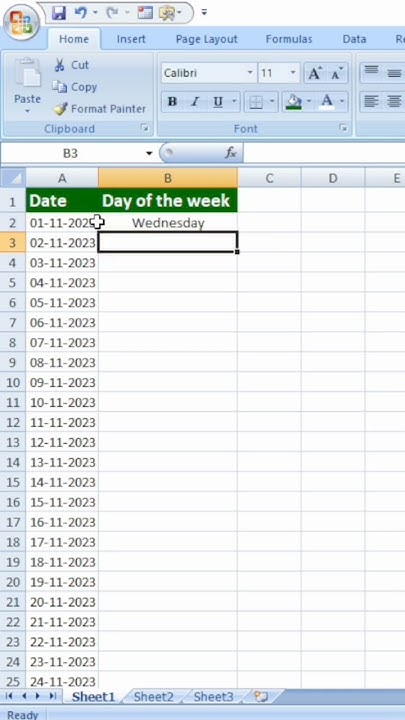 How to convert Dates to Days of the week excel trick ️#shorts # ...