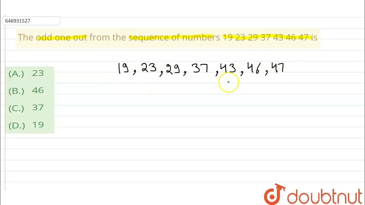 The odd one out from the sequence of numbers 19 23 29 37 43 46 47 is ...