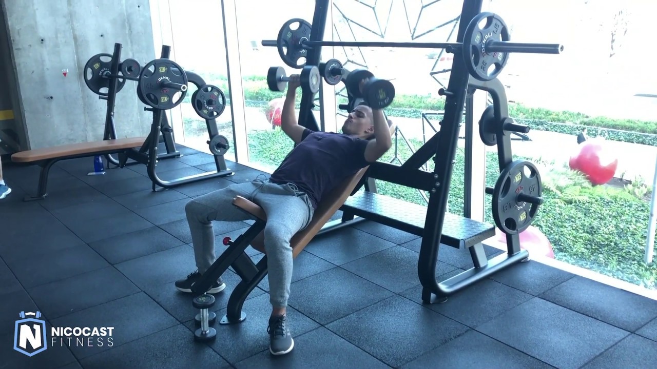 PRESS INCLINADO PECHO CON MANCUERNAS - NicoCastFit - YouTube