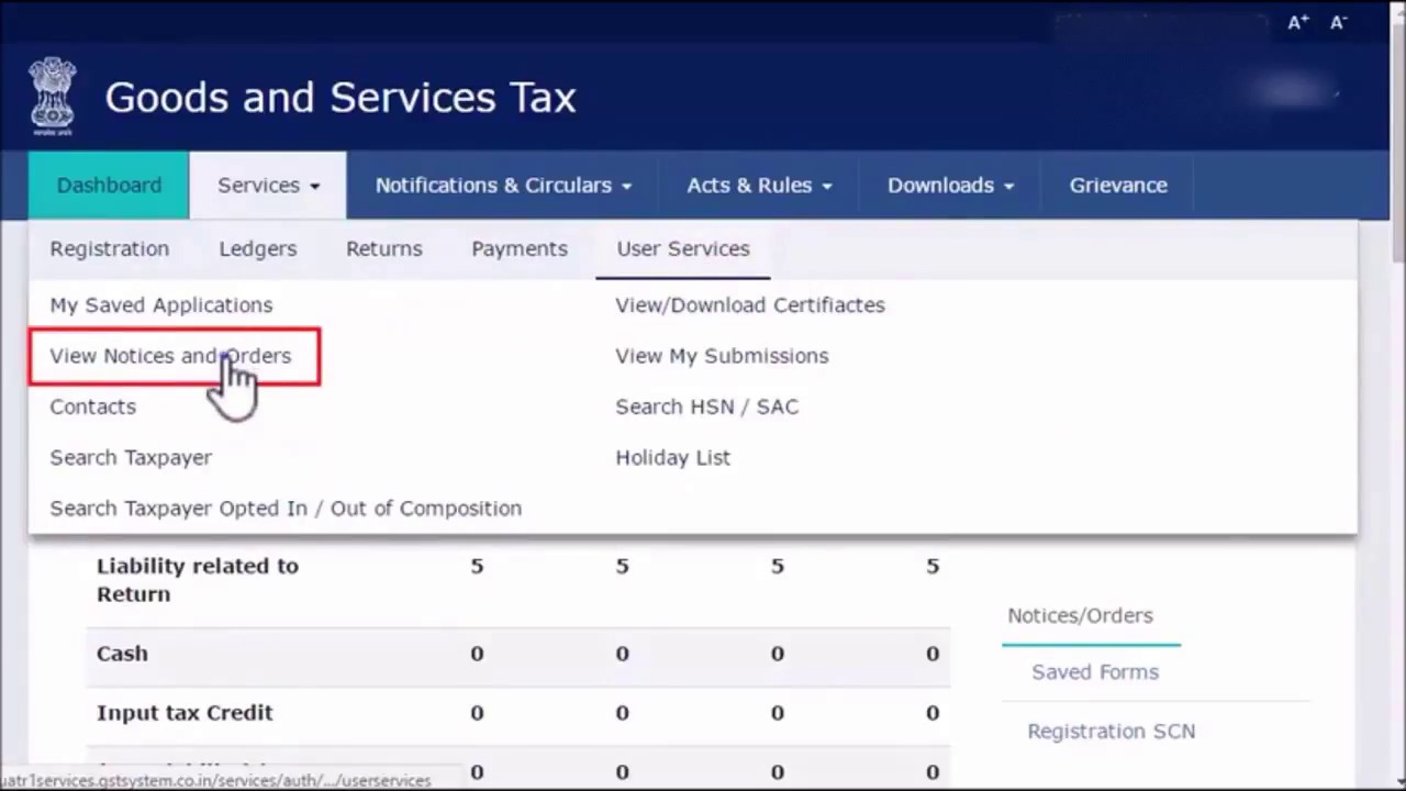 How to View and Download Notice and Order on GST Portal - YouTube