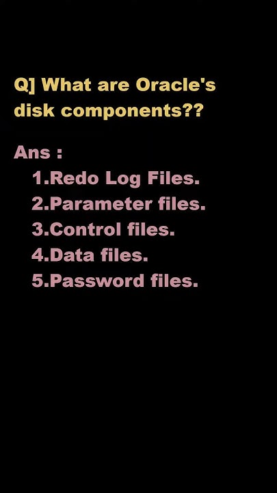 #shorts What are Oracle's Disk Components ? | interview question | learnomate - YouTube
