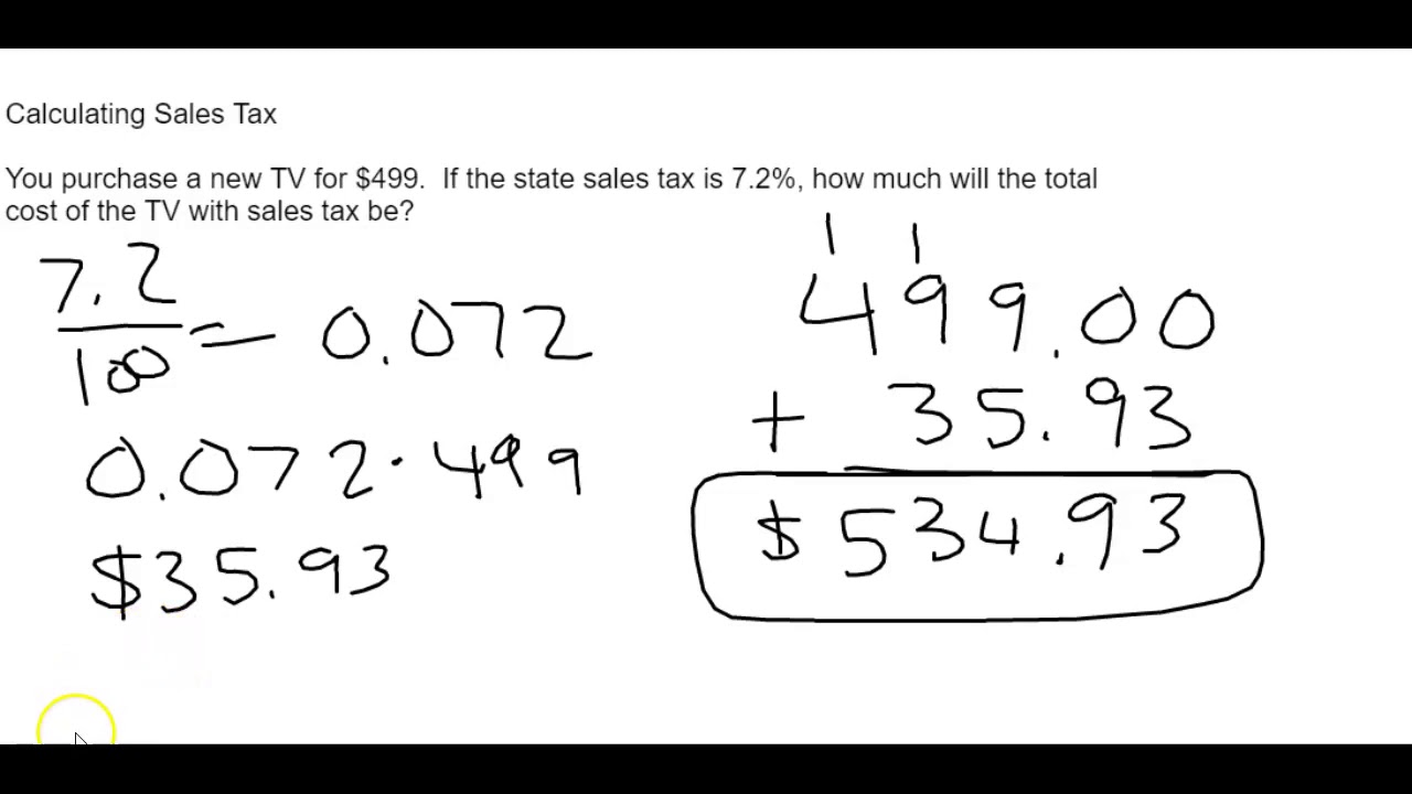 Calculating Sales Tax And Amount Off YouTube