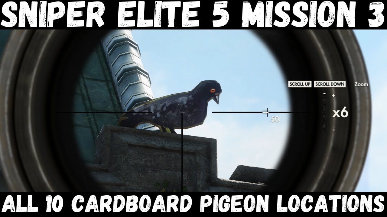 Sniper elite 5 Mission 3: All 10 hidden cardboard pigeon location, - YouTube