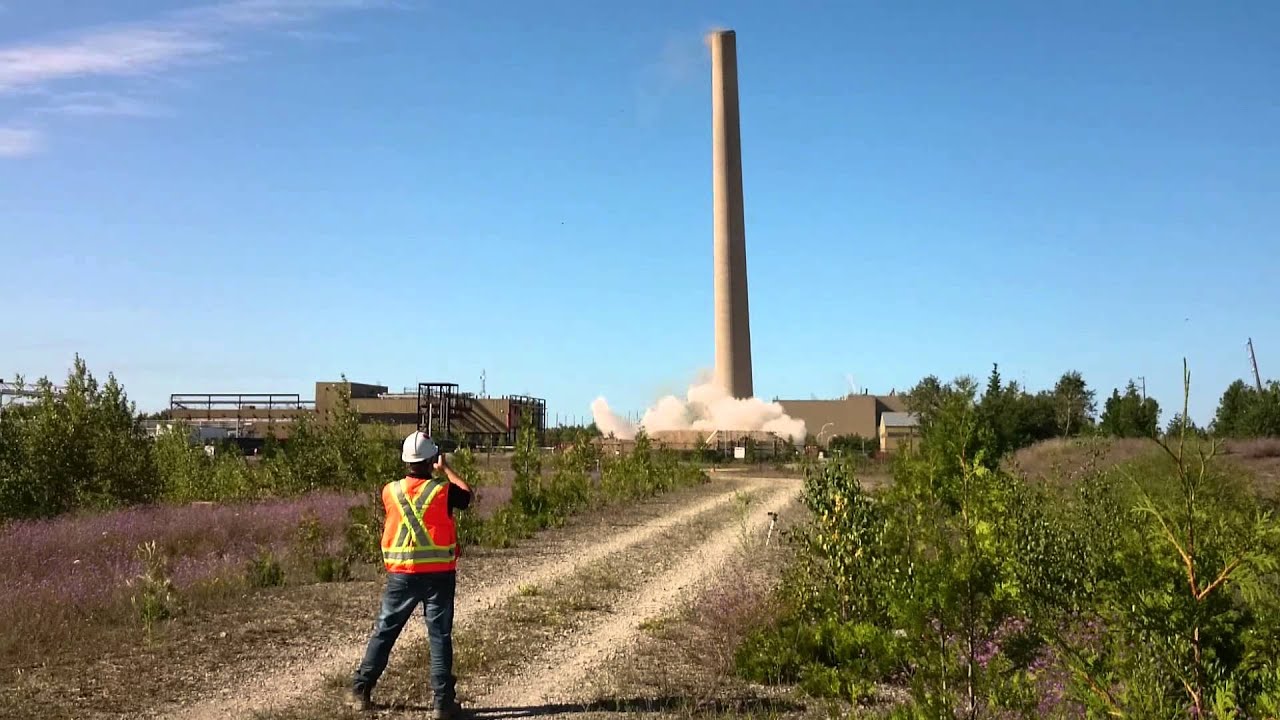 OPG Bruce Bulk Steam stack demolition - YouTube