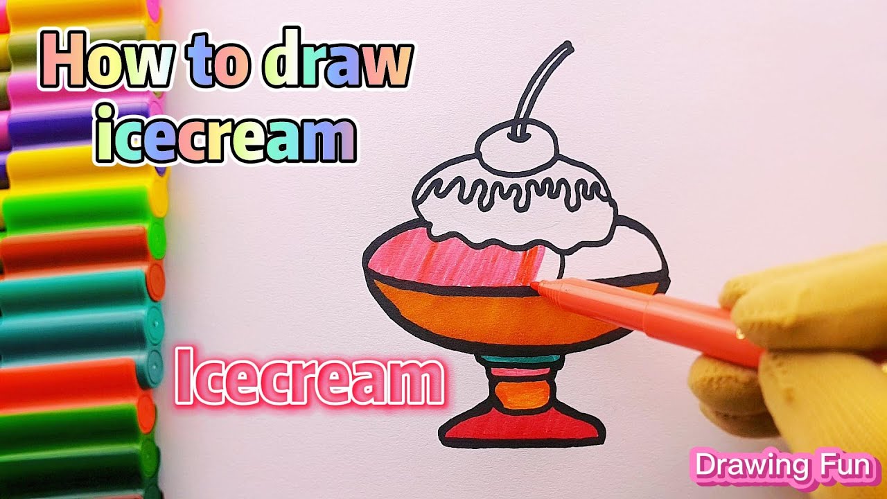 how to draw ice cream | ice cream drawing | ice cream drawing and ...