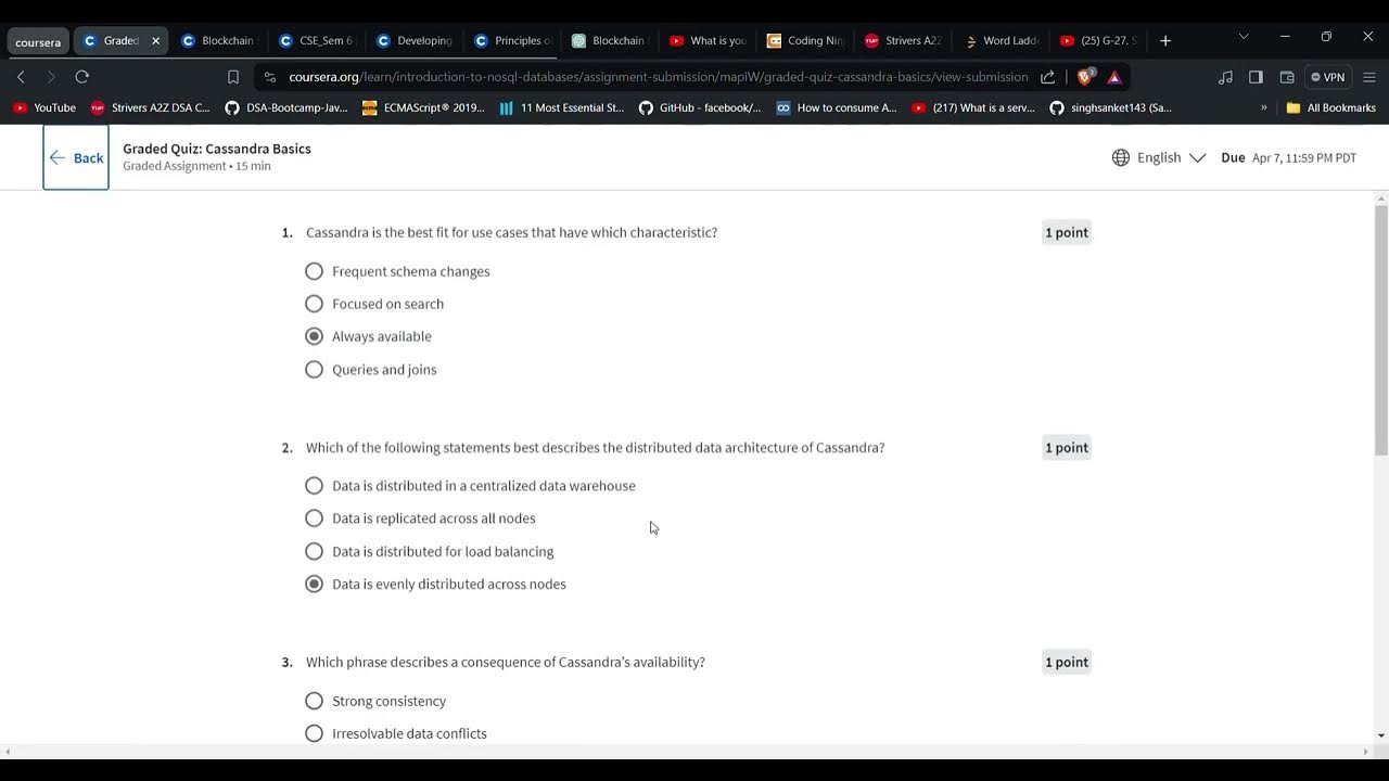 week 3 1st quizz || Introduction to NoSQL Databases - YouTube