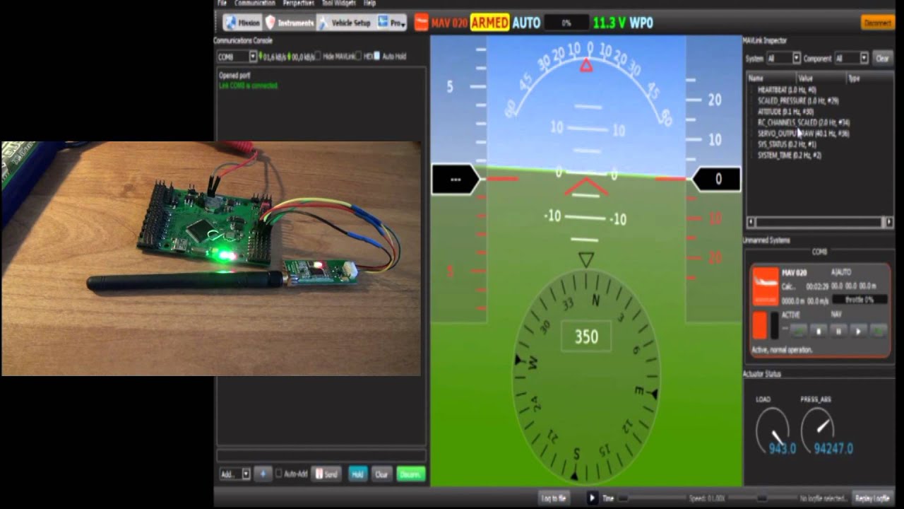 Pi pilot MAVLINK test - YouTube
