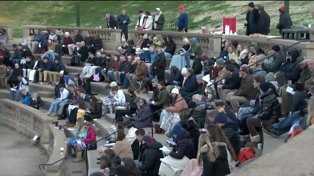 Easter service held at UVA Amphitheater - YouTube