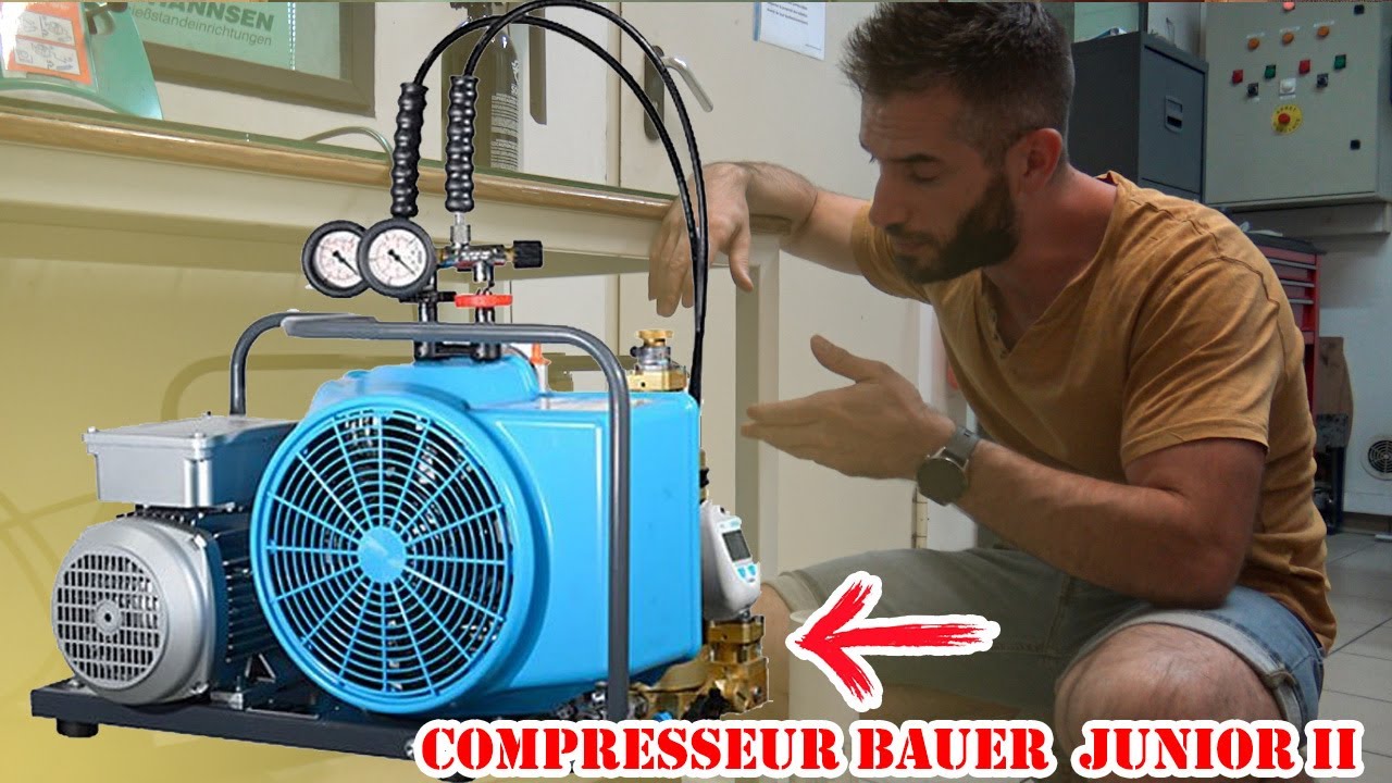 Compresseur Bauer JUNIOR II pour blocs de plongée, carabines PCP - YouTube