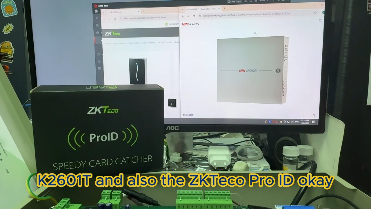 Hik Vision: Access Controller DS-K2601T + ZKTeco Reader ProID10 Setup Wiegand 24 / 36 Connection ...