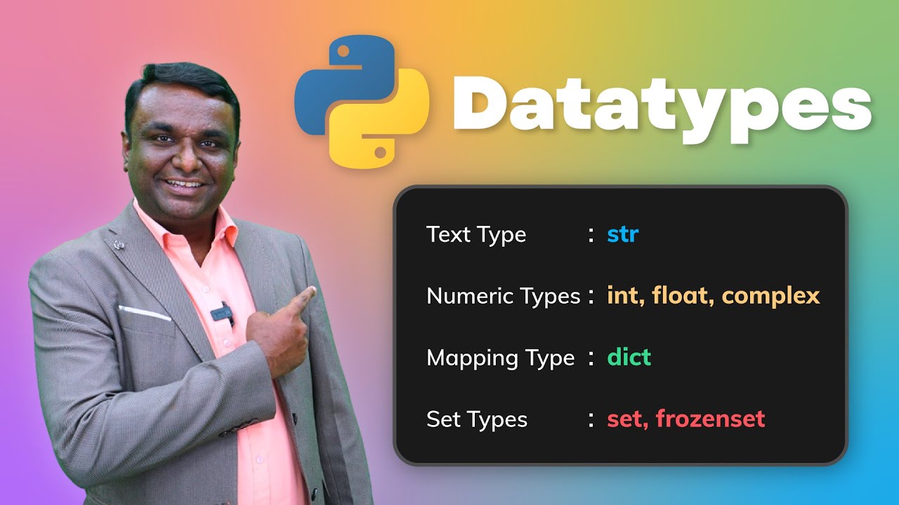 Datatypes In Python Ep 01 Python For Freshers Python Hub Youtube 4987