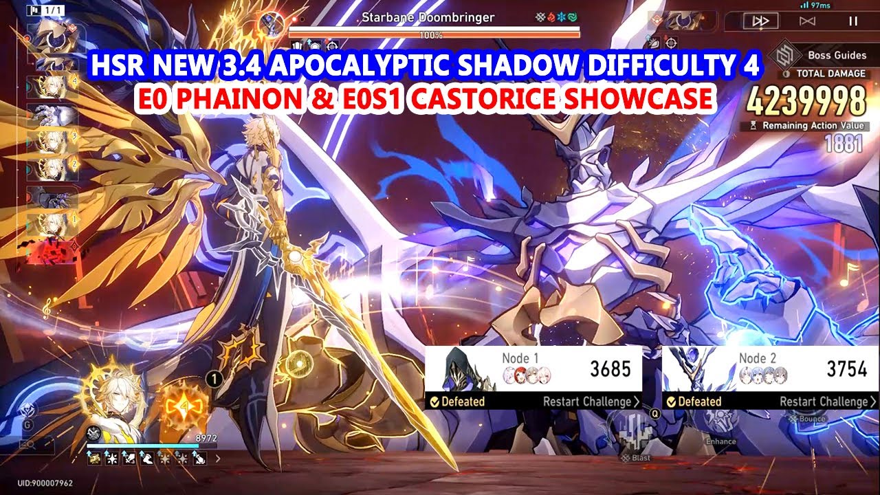 HSR New 3.4 Apocalyptic Shadow Difficulty 4 - E0 Phainon & E0S1 ...